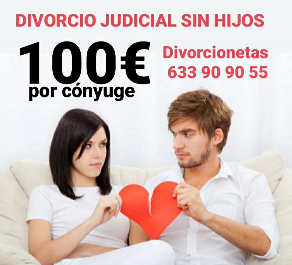 Divorcio sin hijos 100€ por cónyuge precio final Divorcionetas